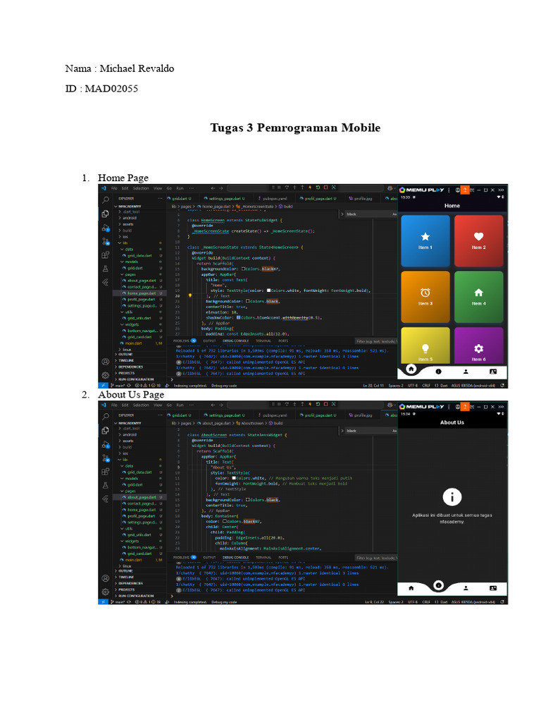 Tugas 4 Pemrograman Mobile - Michael Revaldo | PDF