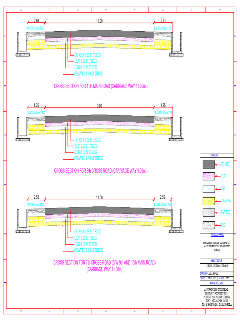 CC Road Construction Cross Sections | PDF