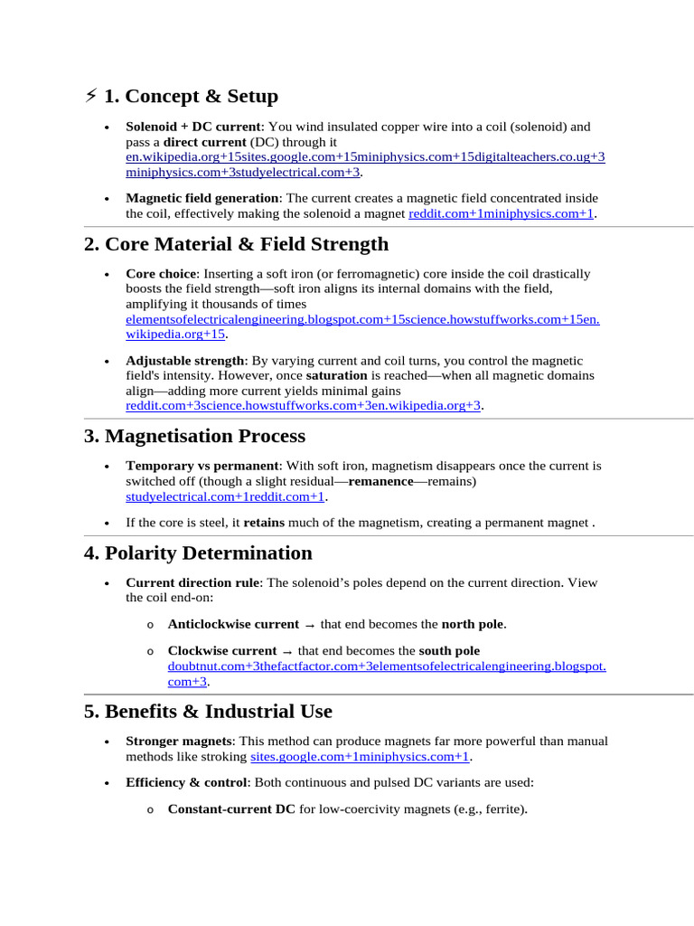 Electrical Method of Magnetization | PDF | Magnet | Inductor