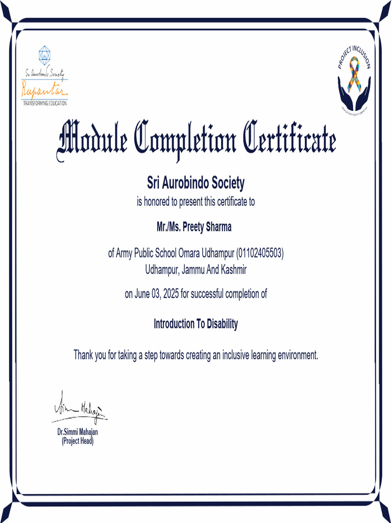 Module - Introduction To Disability | PDF