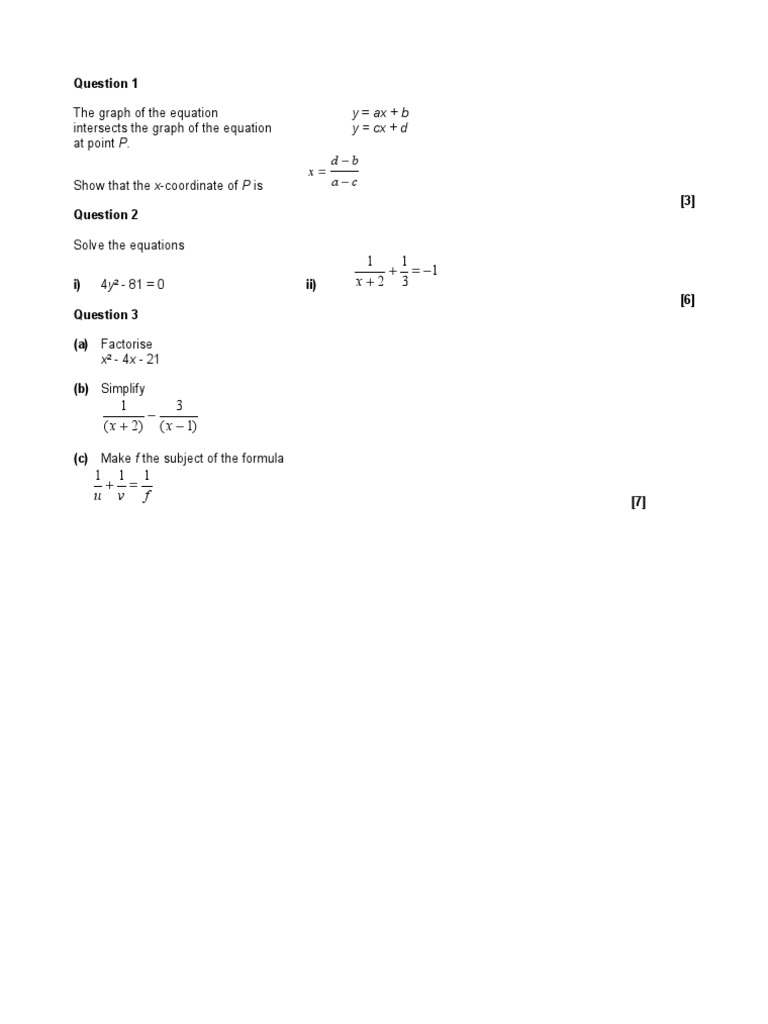 GCSE Algebraic Fractions | PDF