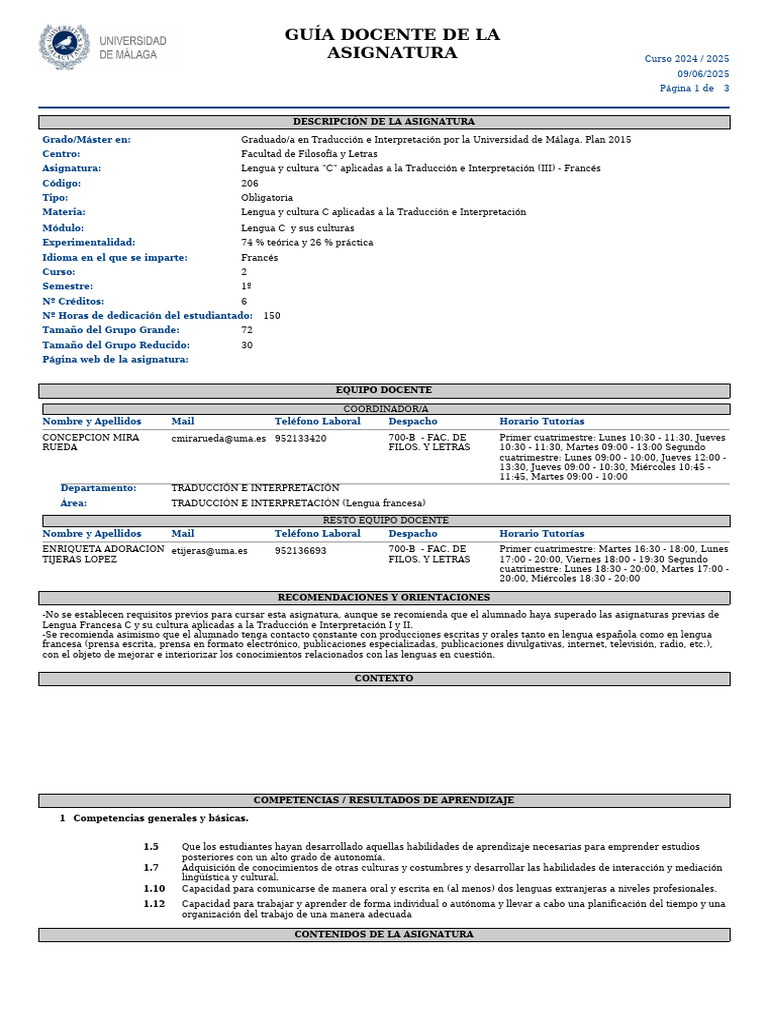 Programas Lengua C | PDF | Traducciones | Maestros