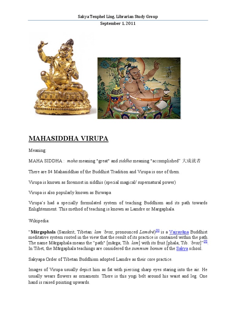 Virupa | PDF | Vajrayana | Religious Comparison