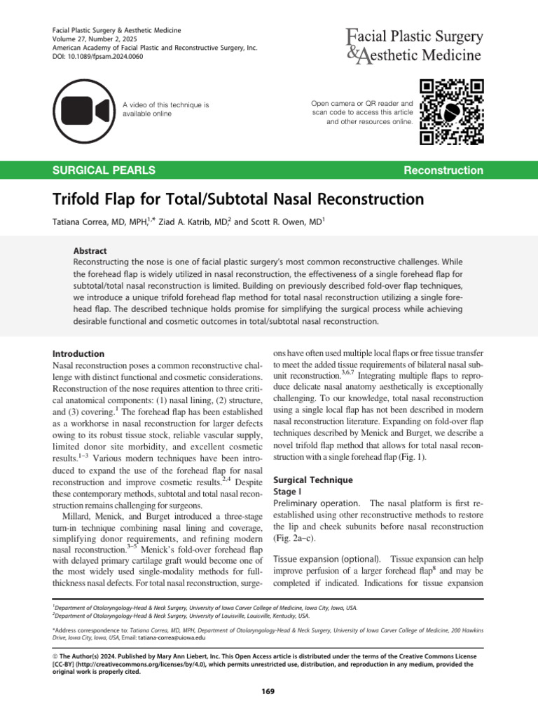 Tri Fold Flap Nasal Reconstruction | PDF | Otorhinolaryngology ...
