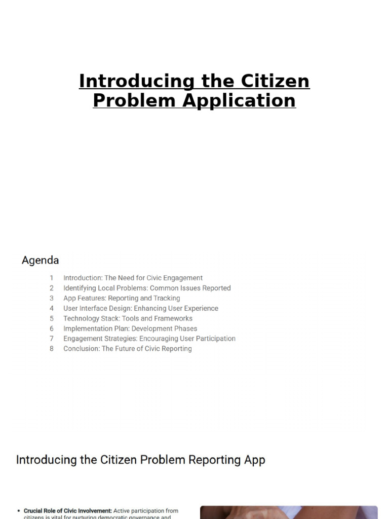 Introducing The Citizen Problem Application | PDF