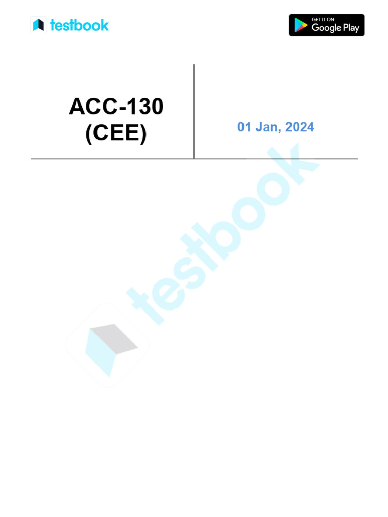 ACC 130 (CEE) Official Paper (Held On - 01 Jan, 2024) | PDF