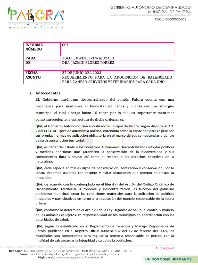 Requerimiento Comida Perritos | PDF | Perros | Alimentos