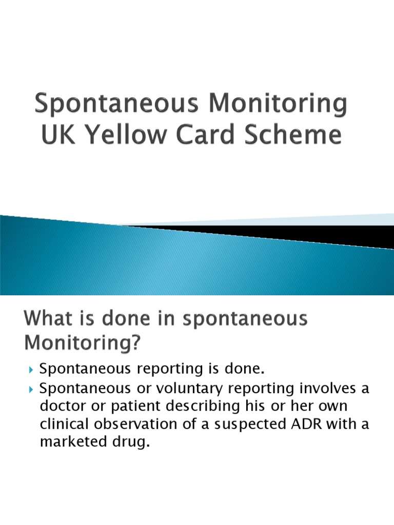 Yellow Card Spontaneous Monitoring | PDF | Adverse Effect ...