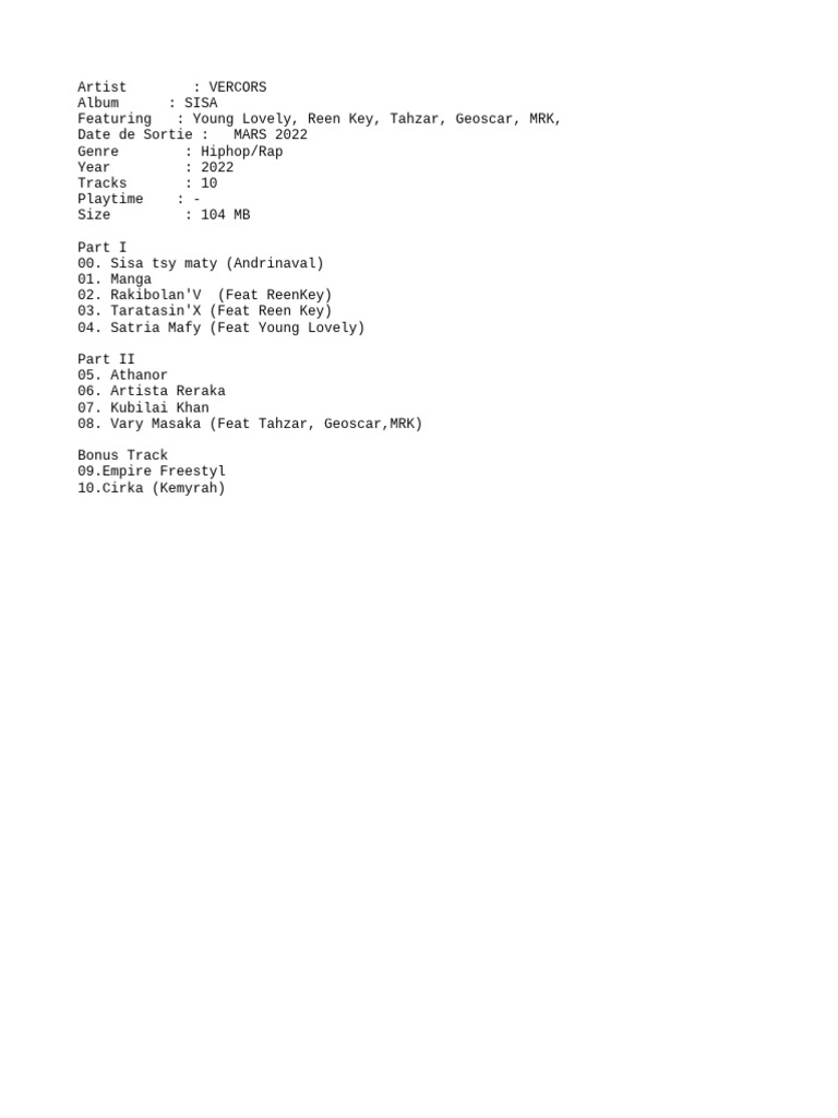 Sisa Tsy Maty (Mars 2022) | PDF