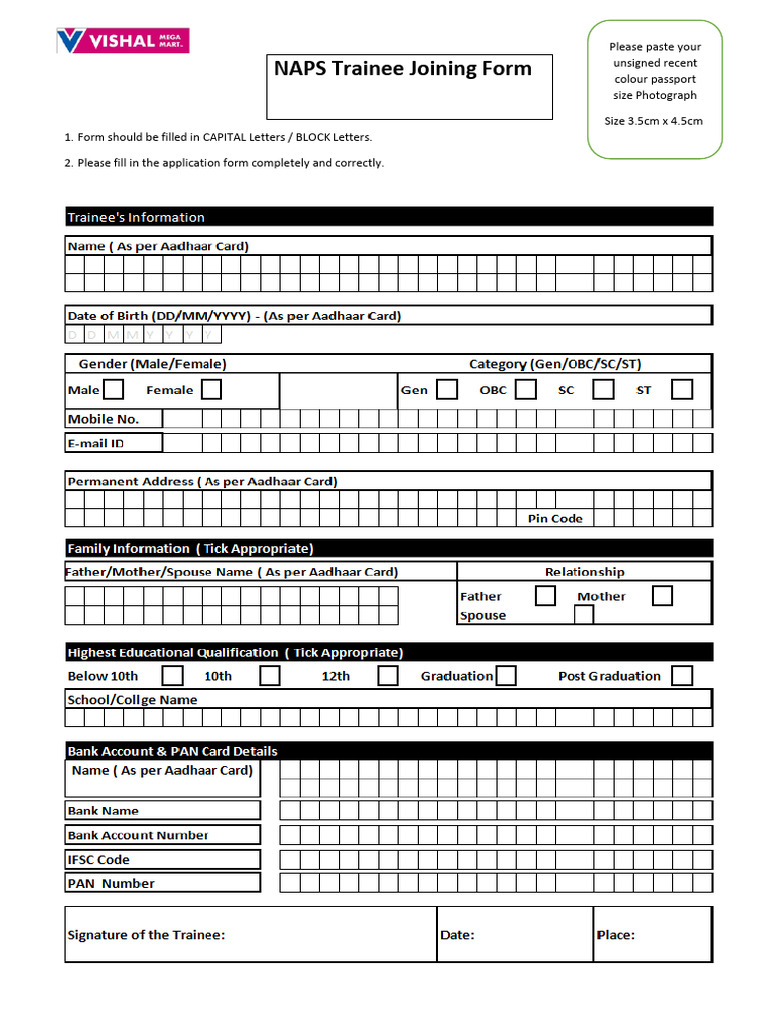 NAPS Joining Form | PDF