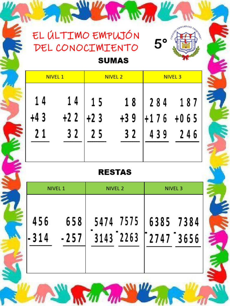 5° Sumas y Restas | PDF
