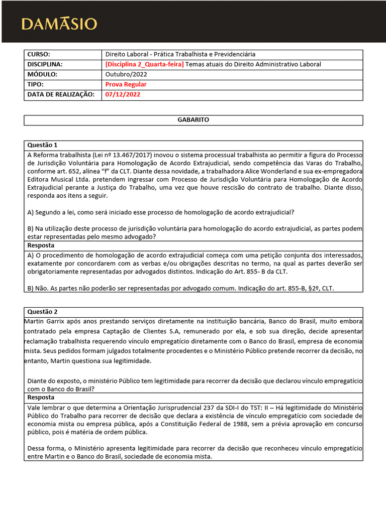 Gabarito_Prova Regular_Quarta_Laboral_Mod. Out_2022_c32aa679-f8bf-4e79-9738-6336f77280fb | PDF ...