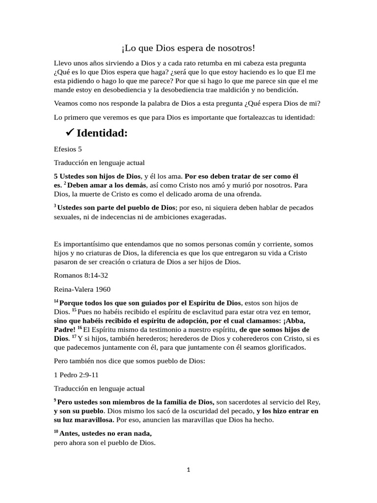 Lo Que Dios Espera de Nosotros | PDF | Cristo (título) | Dios