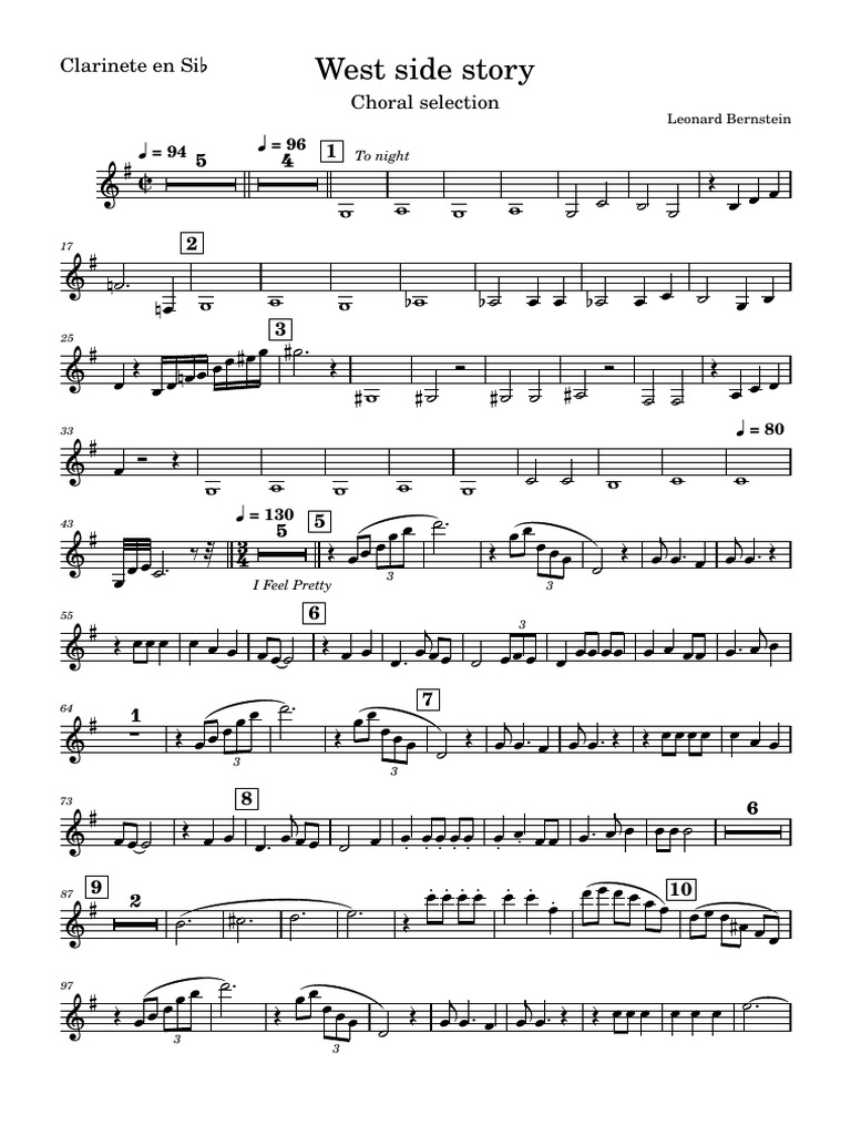West Side Story - Choral Selection - Arr. William Stickles - Clarinete ...