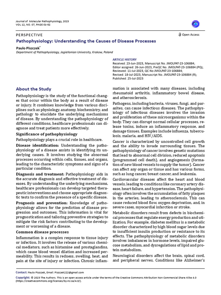 Understanding Disease Pathophysiology | PDF | Cancer | Blood Vessel