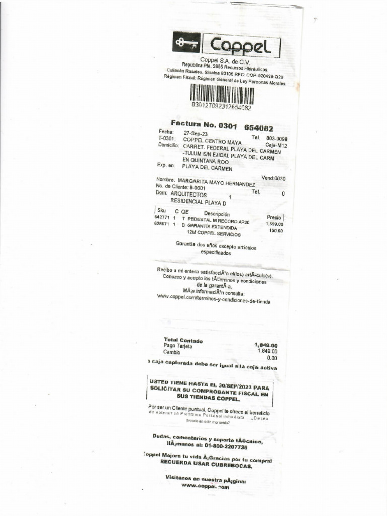 Ticket Ventilador Coppel | PDF