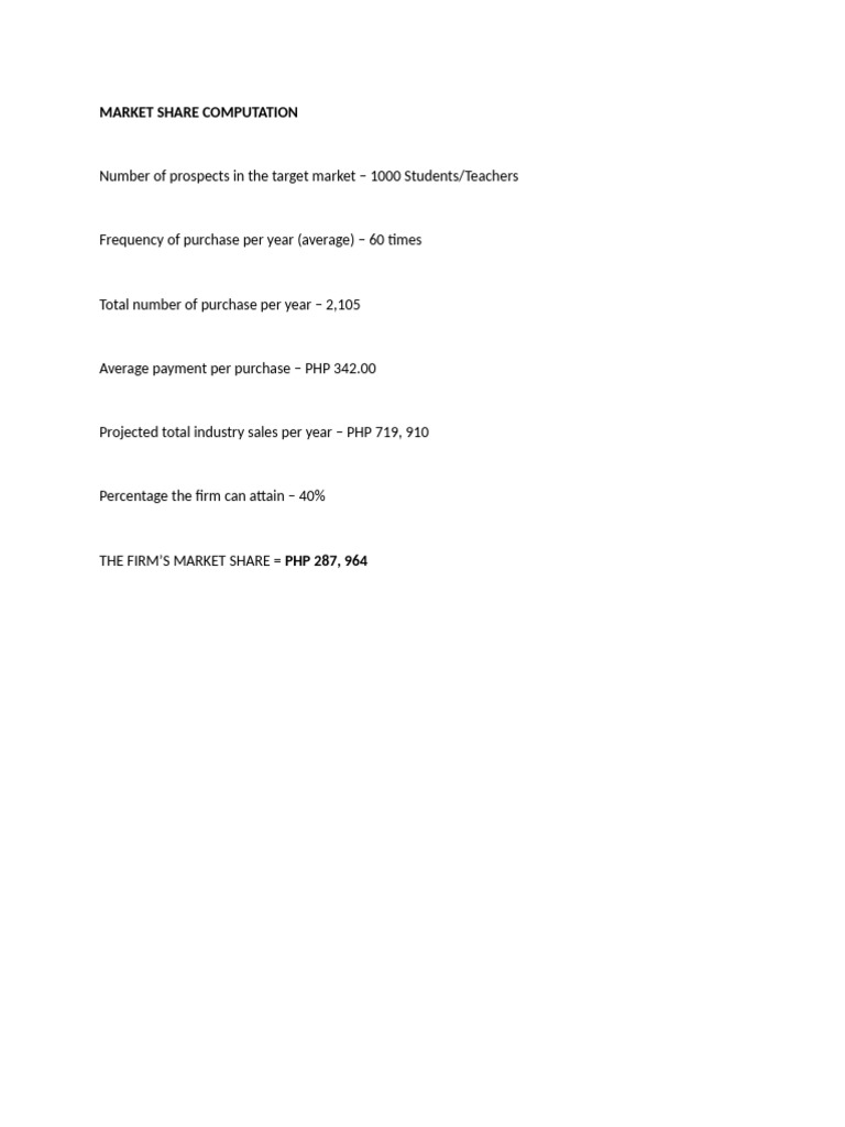 Market Share Computation | PDF