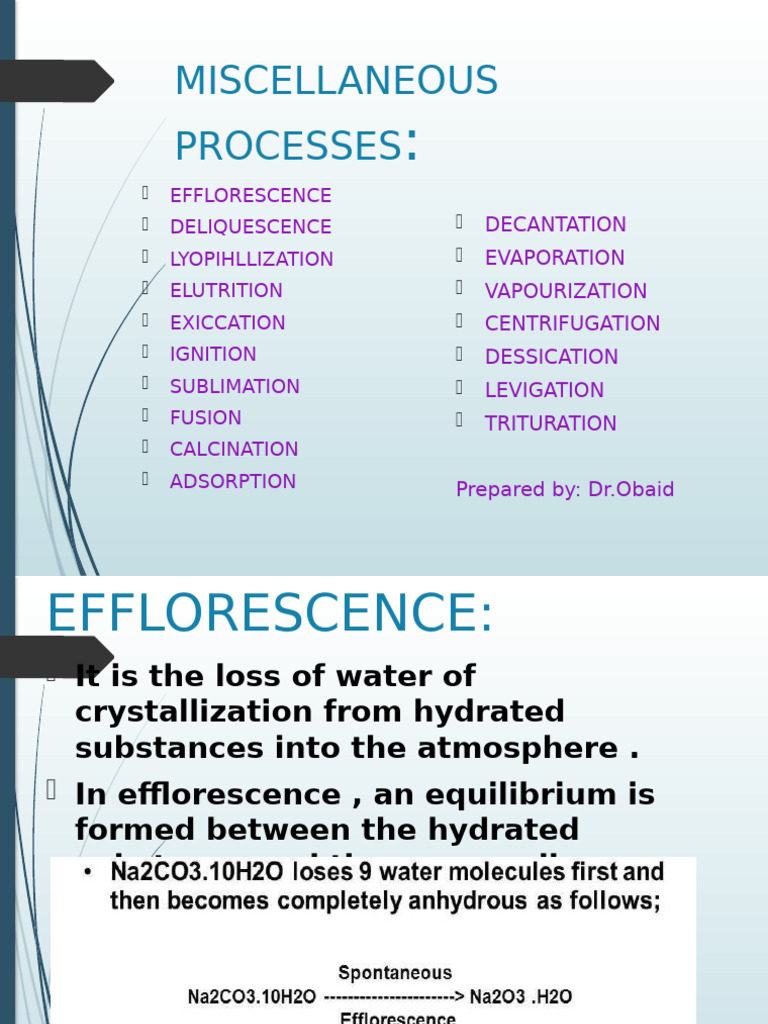 Miscellaneous Processes | PDF | Evaporation | Adsorption