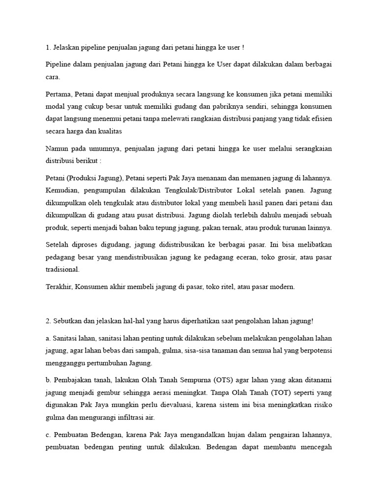 Muhammad Fadli Baseline BUN9 Jagung | PDF