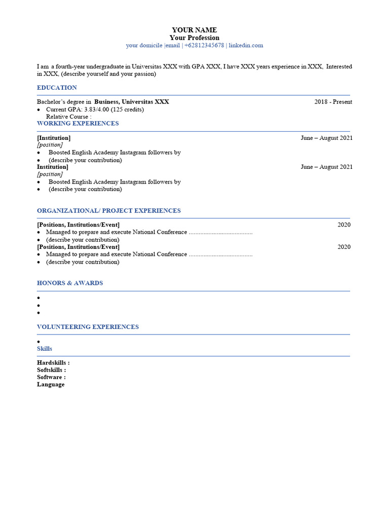Template CV | PDF