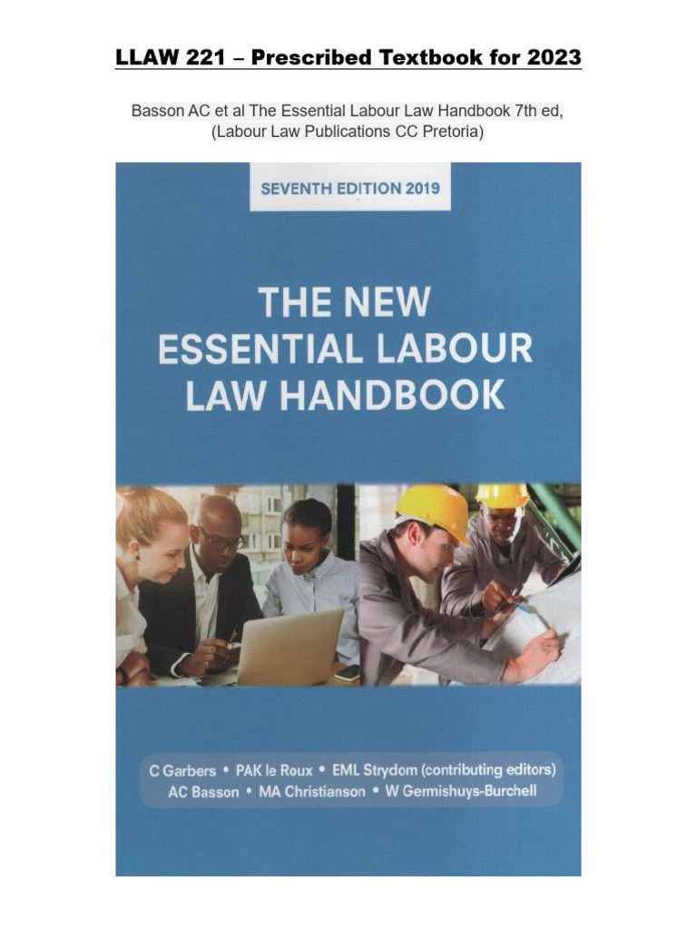 Labour Law Prescribed Textbook | PDF