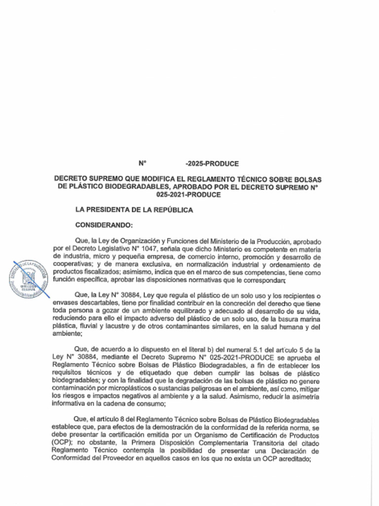 Proyecto de Decreto Supremo | PDF