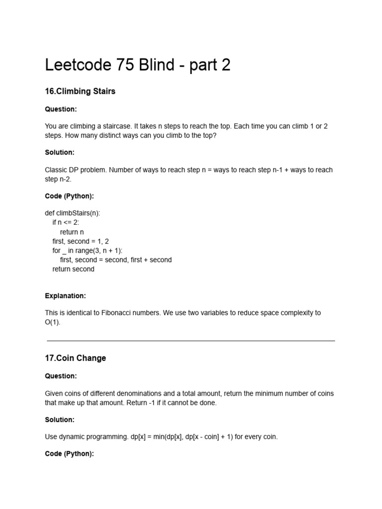 Leetcode 75 Blind - Part 2 | PDF | Computer Programming | Algorithms And Data Structures