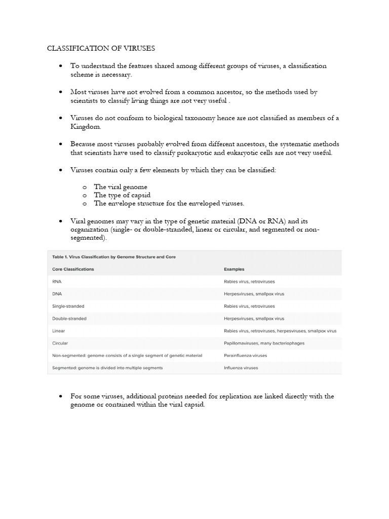 Classification of Viruses | PDF | Virus | Reverse Transcriptase
