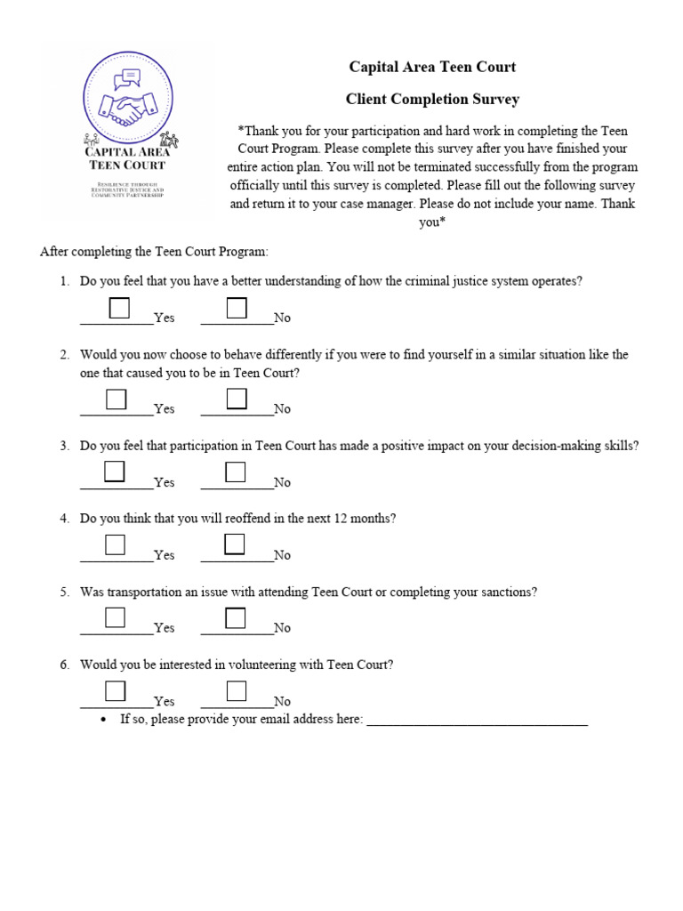 Client Completion Survey PDF Fillable | PDF