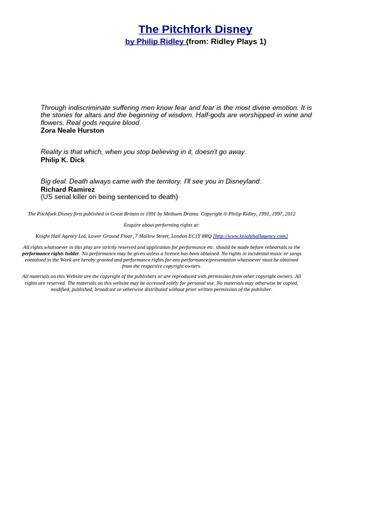 The Pitchfork Disney (3E-1K) Odt | PDF | Copyright