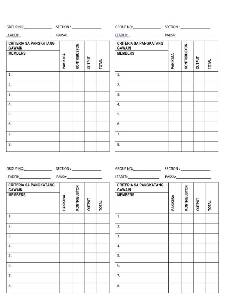 Pangkatan Rubric Sheet | PDF