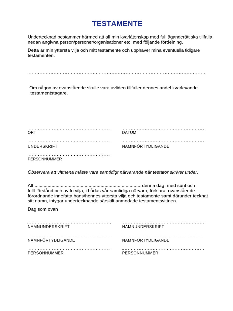 Testamente Mall | PDF