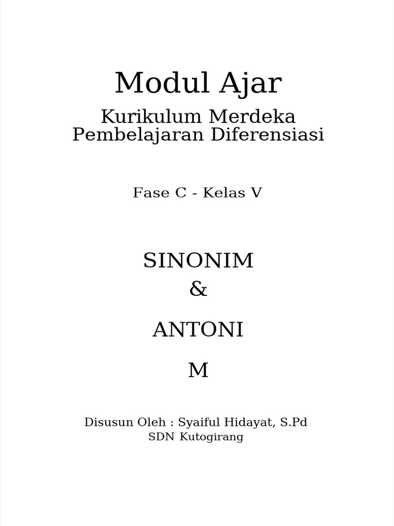 Pembelajaran Diferensiasi: Kurikulum Merdeka | PDF