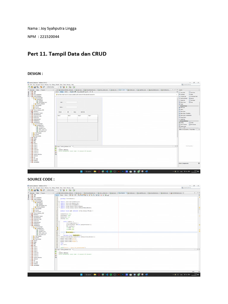 Joy Syahputra Lingga - P11 - Tampil Data Dan CRUD | PDF