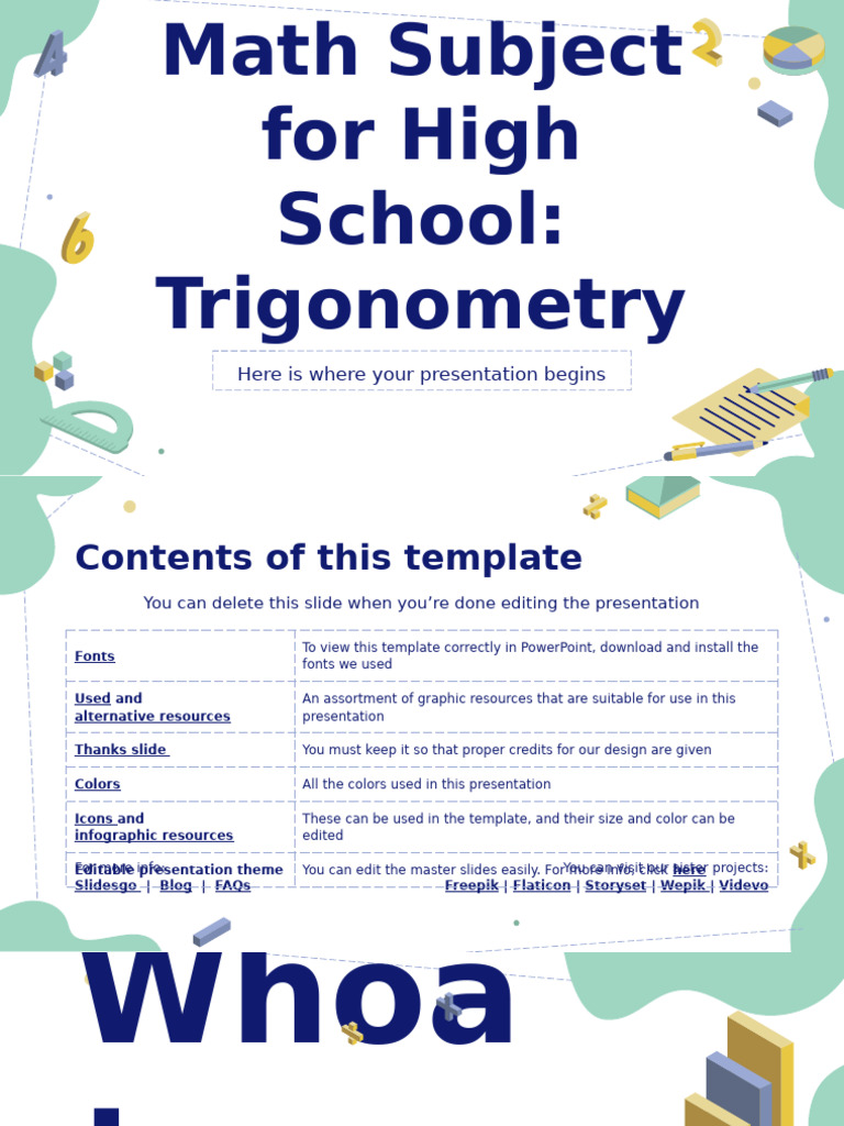 Math Subject For High School - Trigonometry by Slidesgo | PDF | Planets ...
