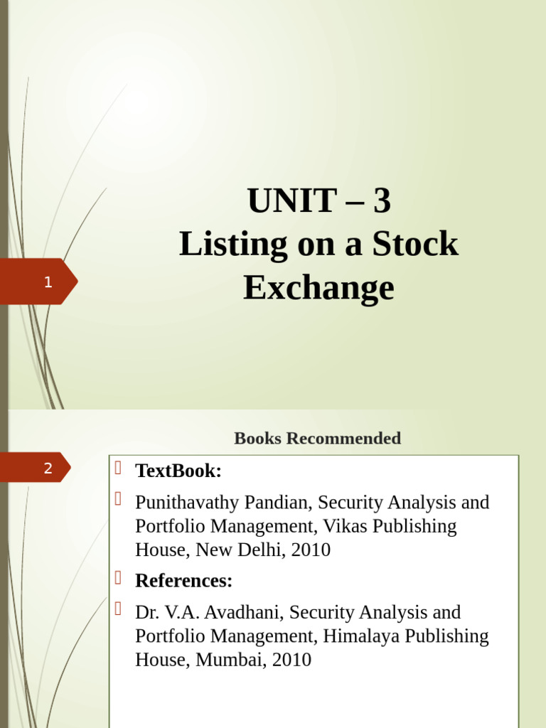 Overview of Securities Listing Process | PDF | Securities (Finance ...