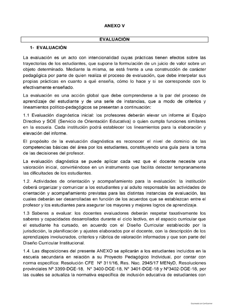 Anexo V Resol-2022-1850-E-Gdemza-Dge Regimen Academico - Secundaria | PDF