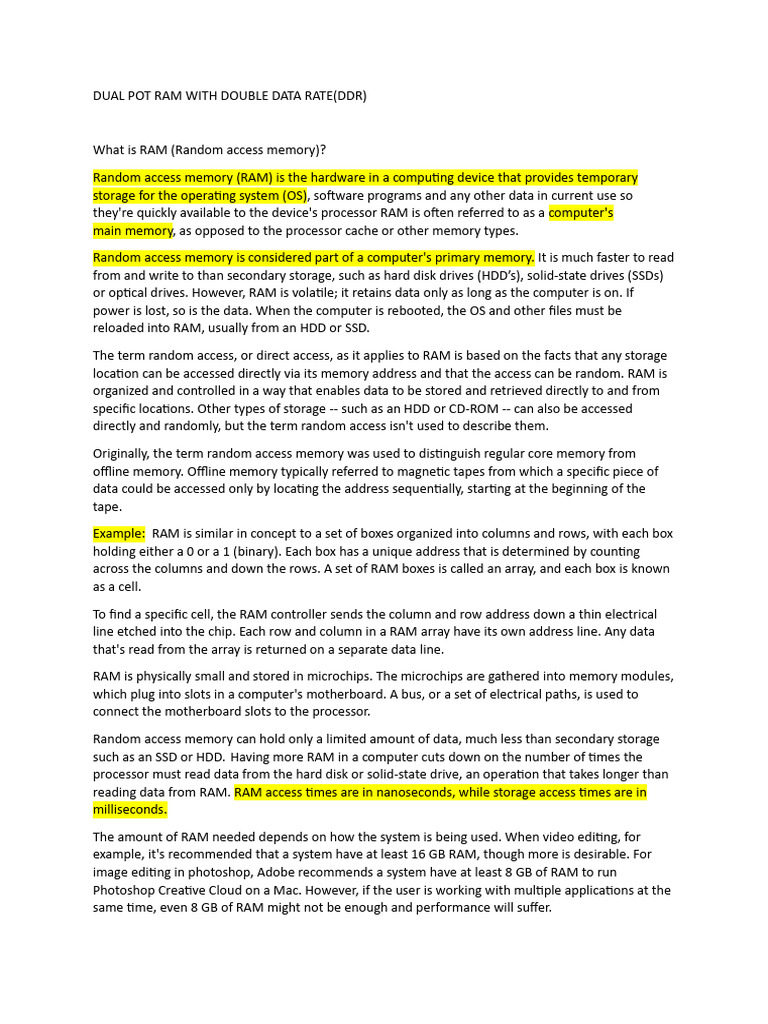 Dual Port Ram 1739116711 | PDF | Computer Data Storage | Random Access Memory