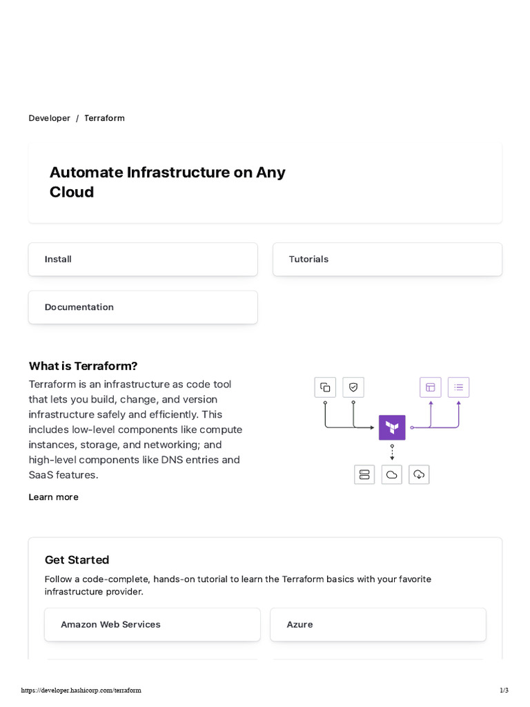 Terraform - HashiCorp Developer | PDF | Cloud Computing | Amazon Web Services