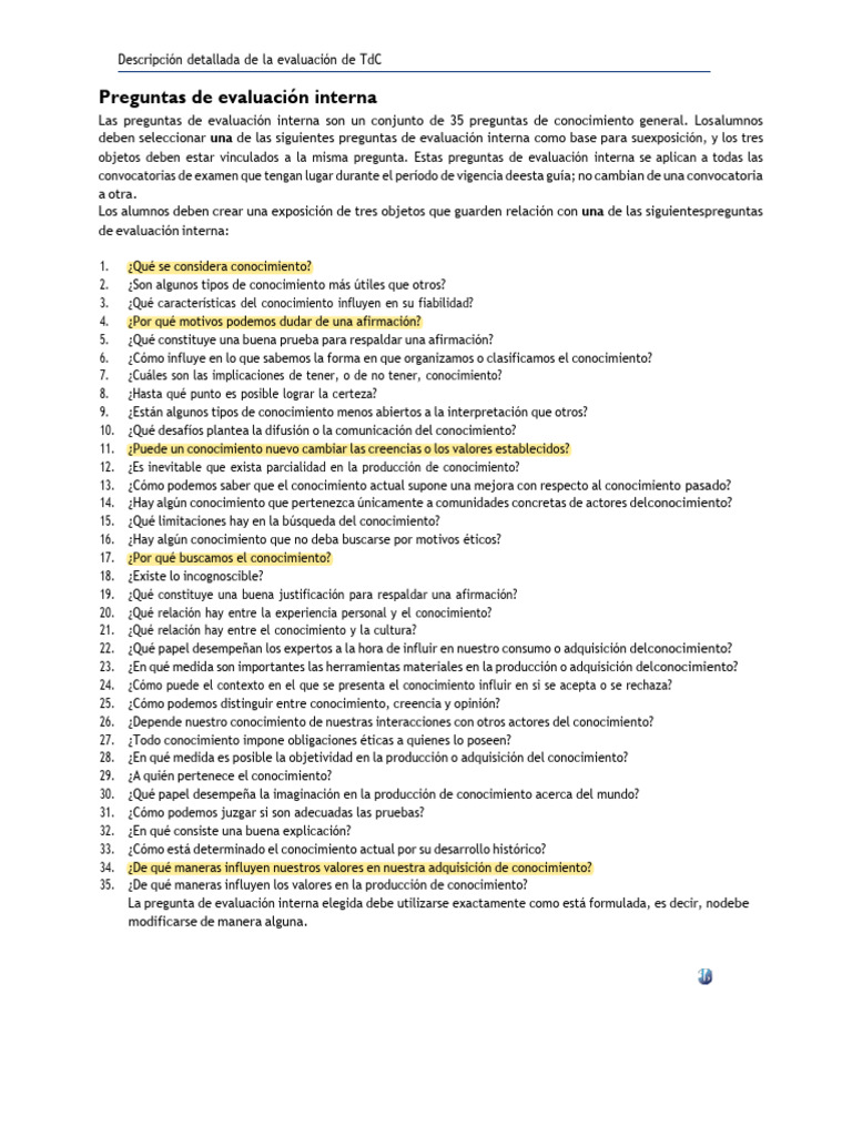 35 Preguntas para Exposición TDC | PDF | Conocimiento | Experiencia