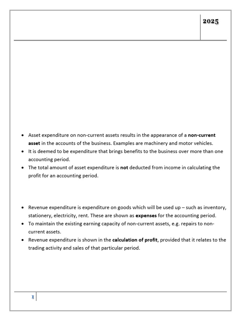 Asset vs. Revenue Expenditure Guide | PDF