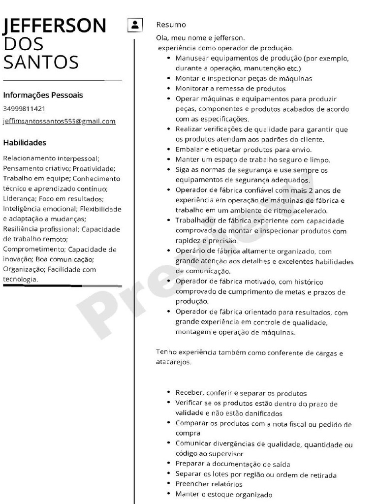 Currículo Jefferson | PDF