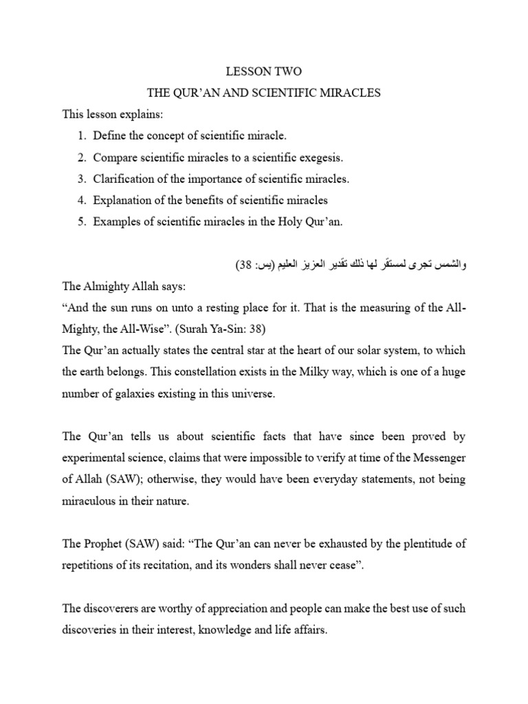 Scientific Miracles in the Qur'an | PDF | Prophets And Messengers In ...