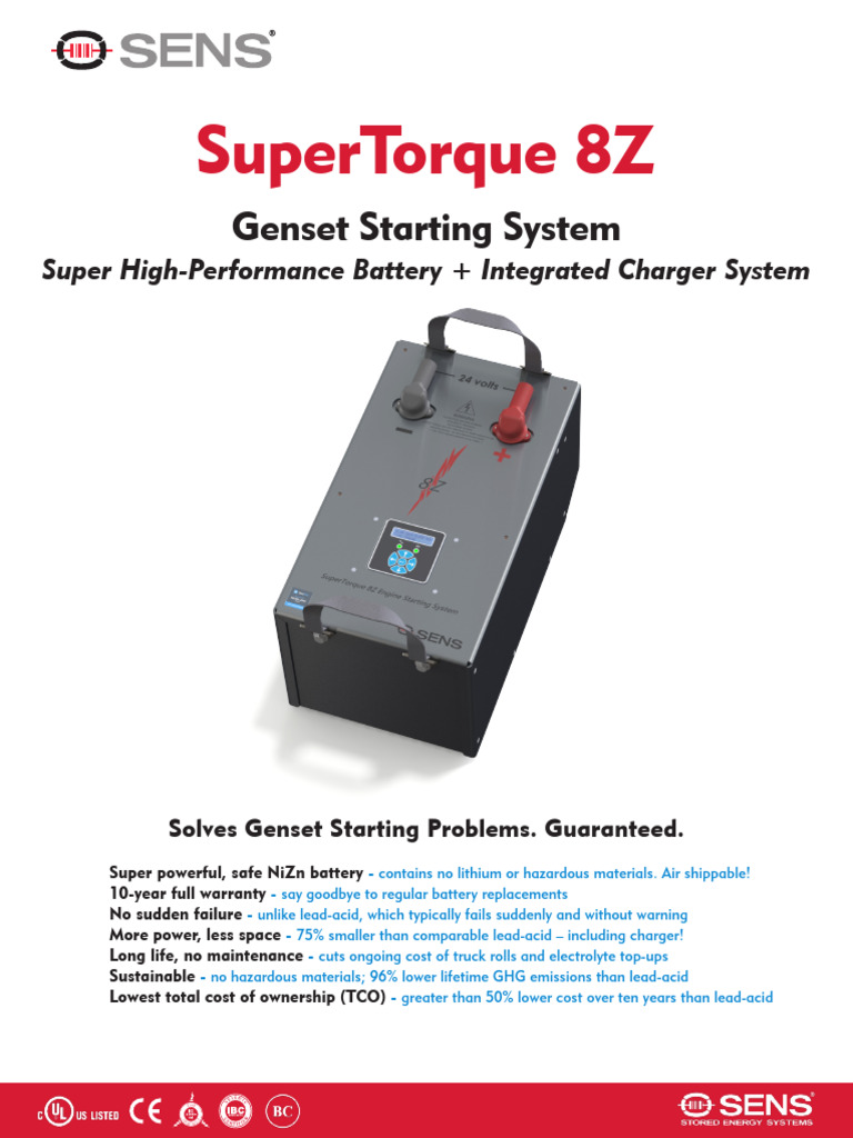 SuperTorque 8Z: Reliable Genset Battery | PDF | Battery Charger ...