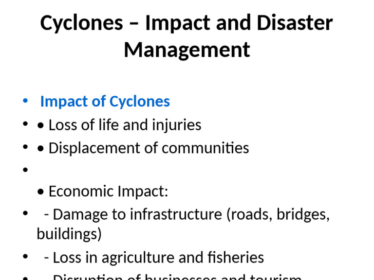 Cyclone Disaster Management | PDF