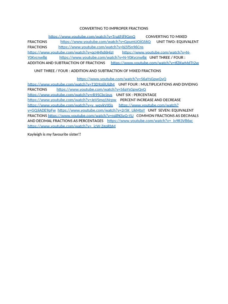 Converting To Improper Fractions | PDF