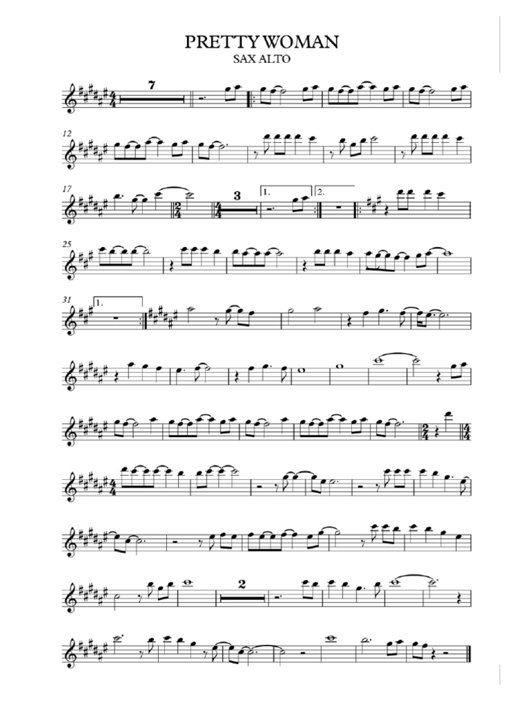 Pretty Woman Sax Alto | PDF