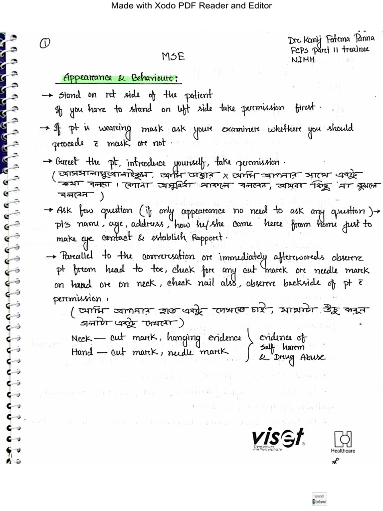 MSE Sheet by DR Jakia and DR Panna | PDF