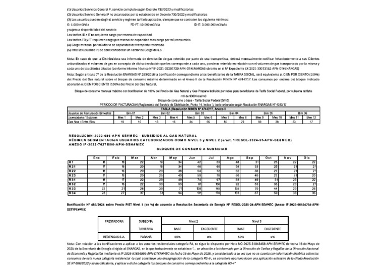 Tarifa Redengas Junio 2025 - Hoja2 | PDF