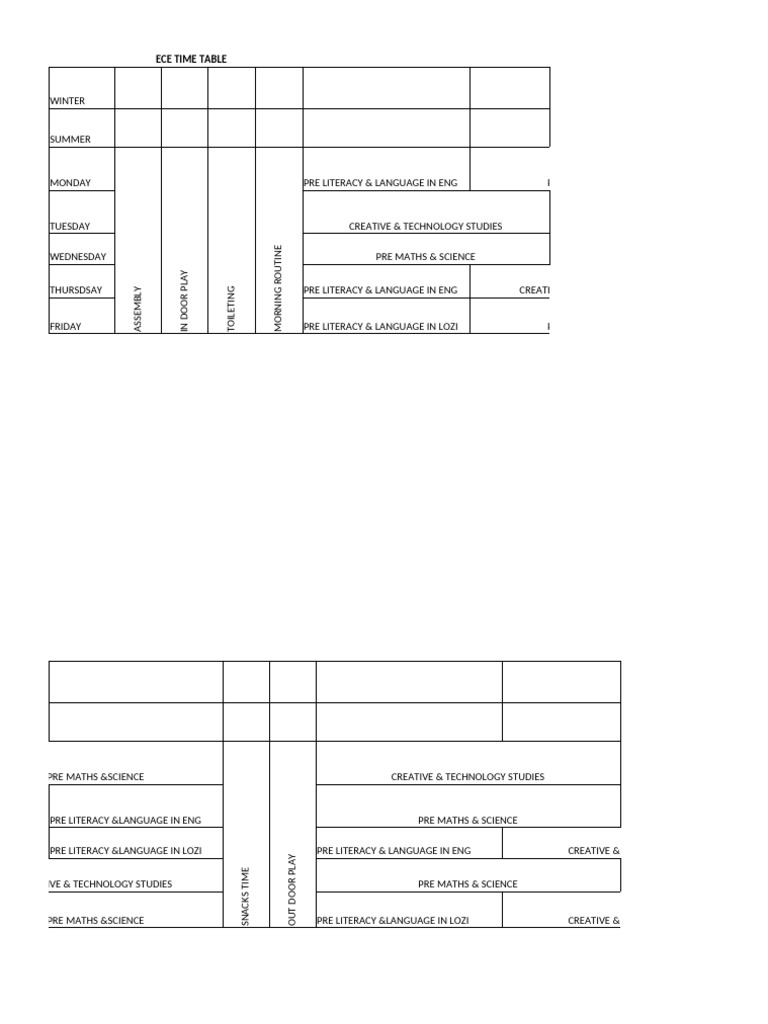 ECE Weekly Timetable Overview | PDF